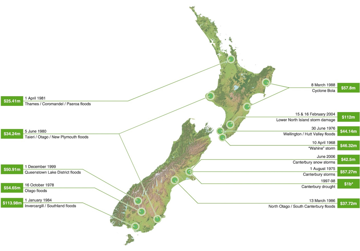 Major weather events in New Zealand over recent decades. | NIWA