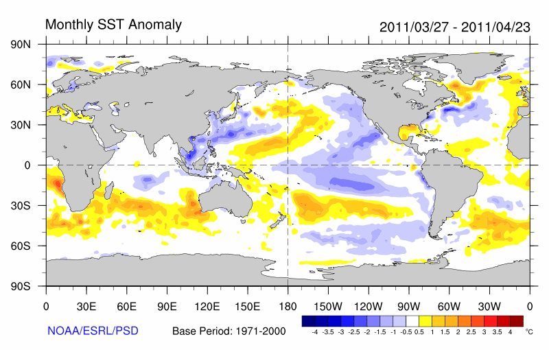 NOAA_SST_Apr2011 | Earth Sciences New Zealand | NIWA