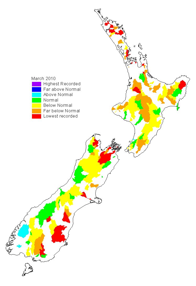 river flow march 2010 | Earth Sciences New Zealand | NIWA