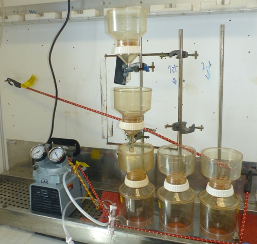 Filtering setup for phytoplankton | Earth Sciences New Zealand | NIWA