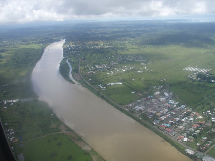 Aerial shot of the Rewa river, Fiji | Earth Sciences New Zealand | NIWA