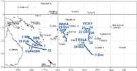 Southwest Pacific tropical cyclone tracks: November 2001 through 31 ...