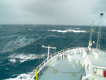 Tangaroa weathering the high wind speeds typical of the Southern Ocean ...