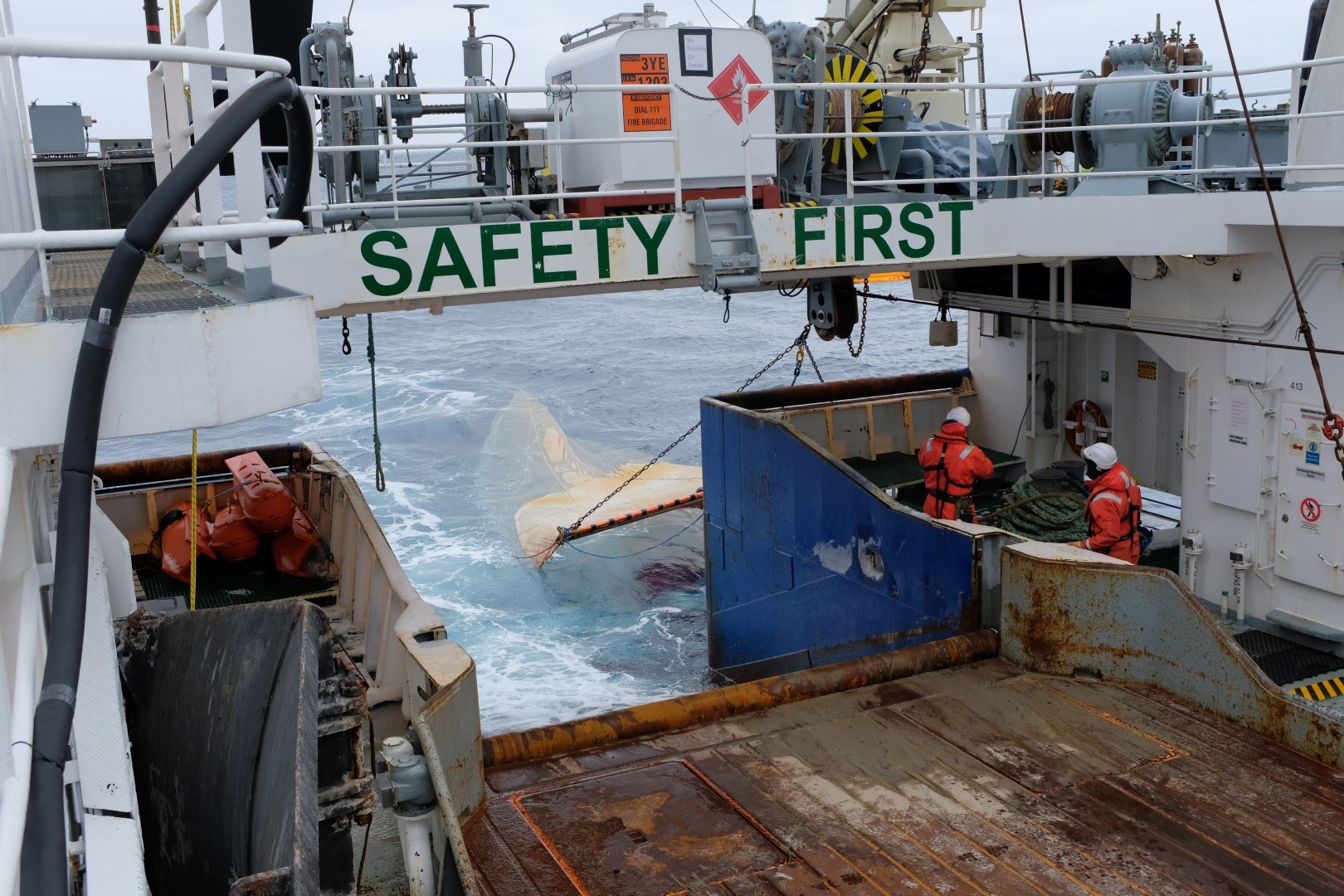 Rectangular midwater trawl in the water | NIWA