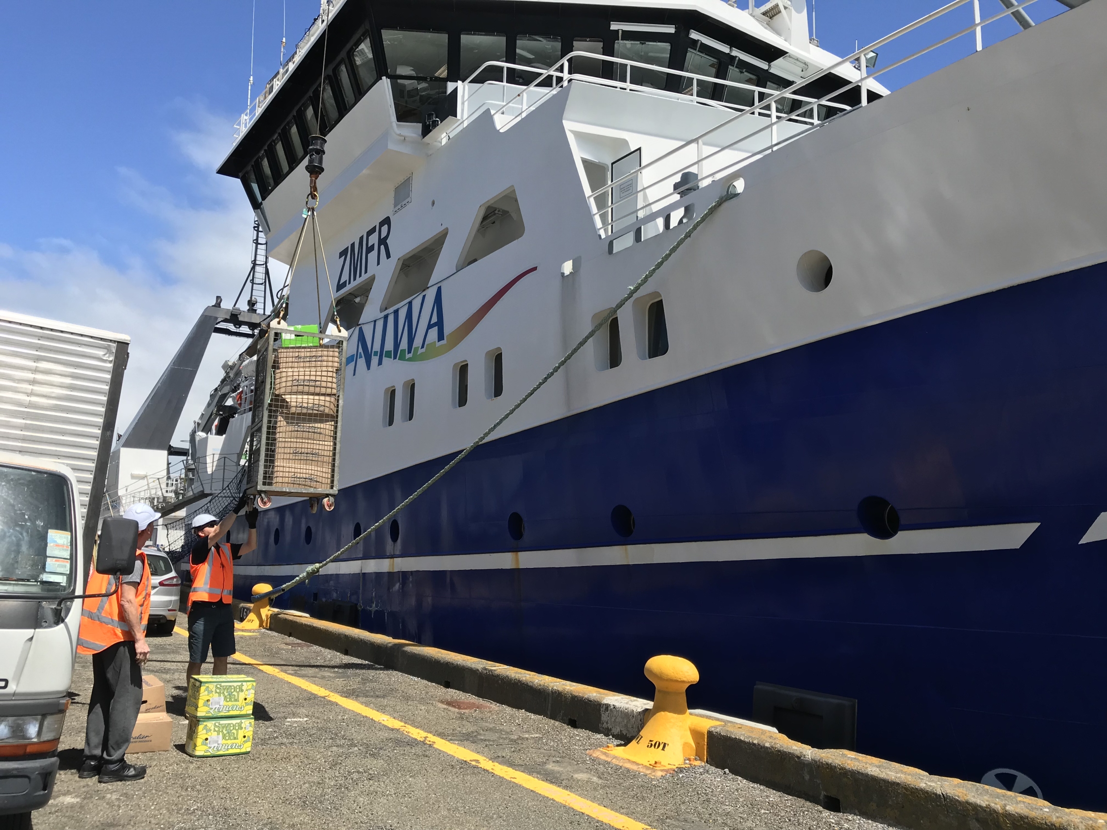 Alongside the Tangaroa at Burnham wharf 6 February | NIWA