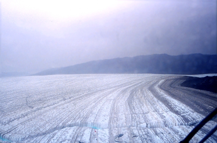 Aerial view of a horizontal ice core site in western Greenland | Earth ...
