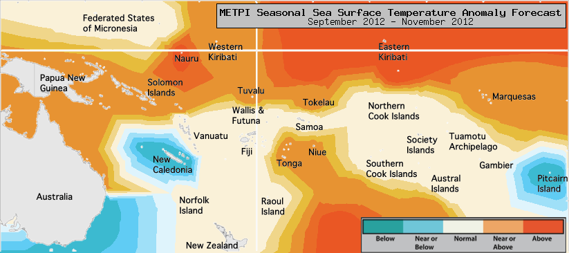 SST anomaly map for September to November 2012 | Earth Sciences New ...