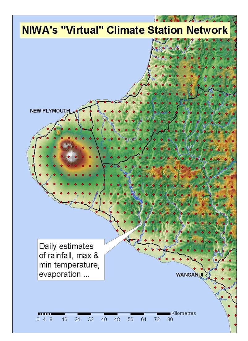 Map of the Virtual Climate Station Network (VCSN) for theTaranaki ...
